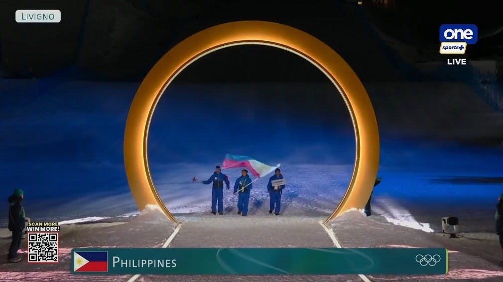 Francis Ceccarelli, Tallulah Proulx fly Philippine flag in 2026 Winter ...