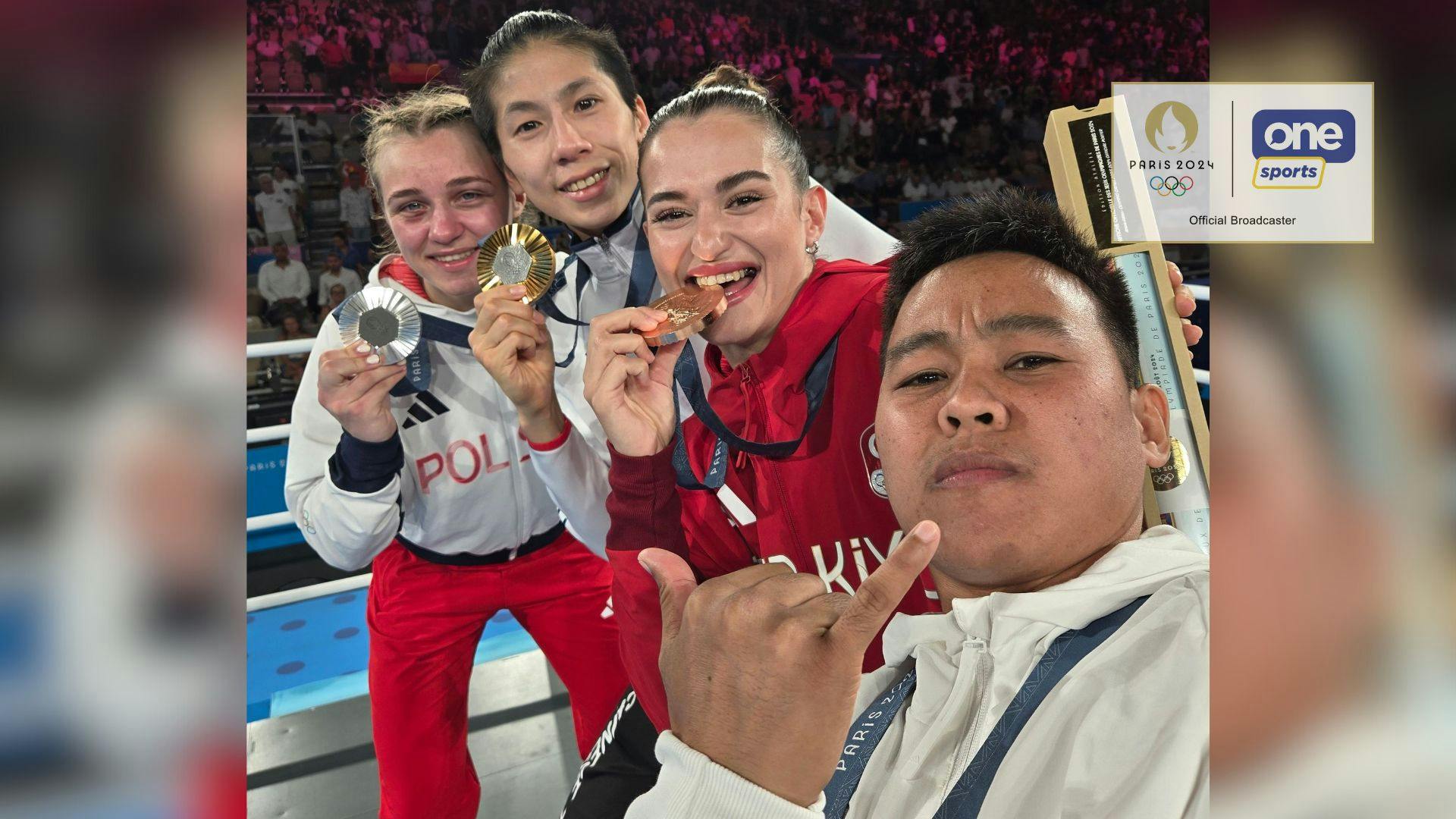 Unity with a groufie: Nesthy Petecio leads heartwarming podium moment ...