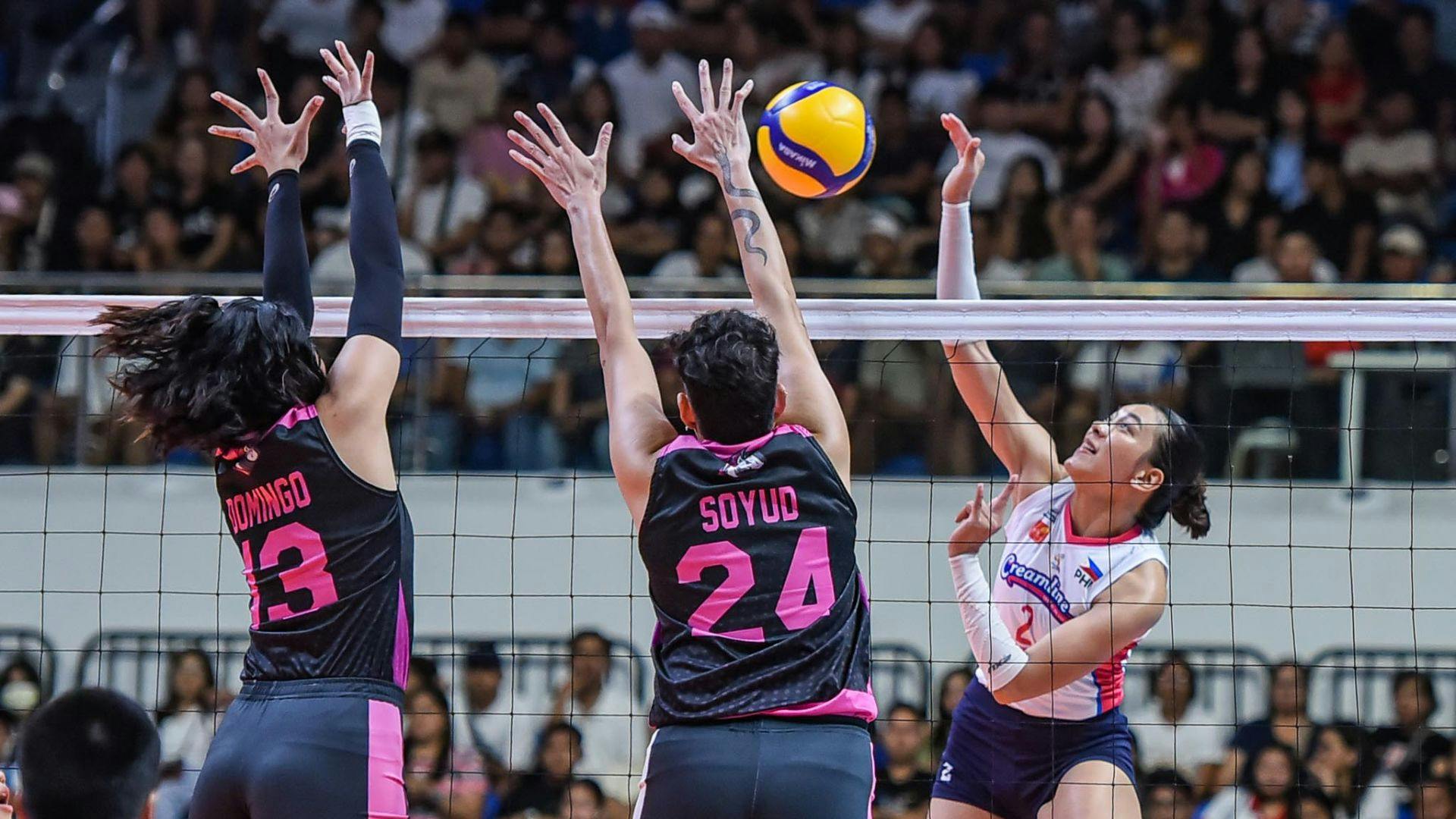 Creamline stays perfect in PVL on Tour, fends off Akari in four sets ...