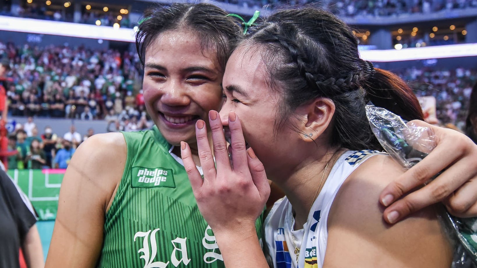 Angel Canino, Bella Belen share hug after classic UAAP series ...