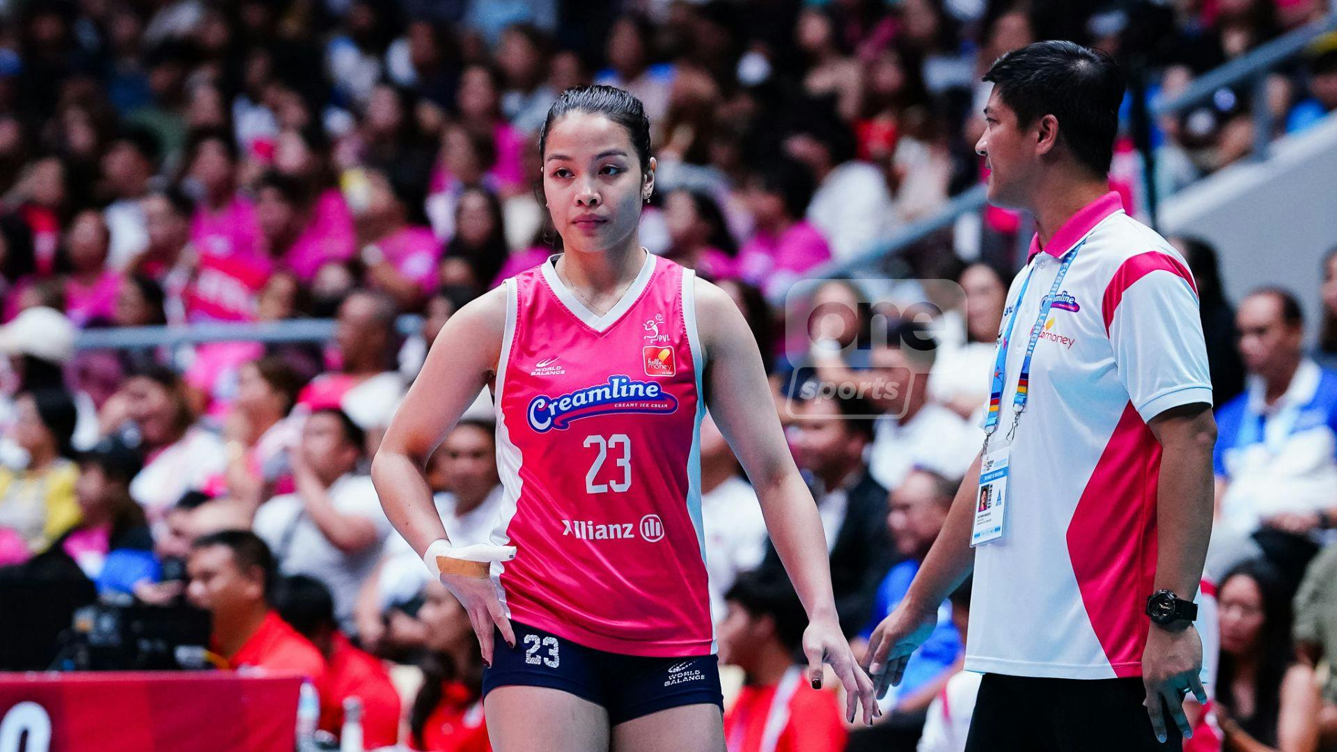 Jema Galanza eases concerns on injured thumb as Creamline enters PVL ...