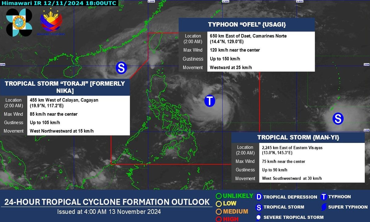 Ofel Now A Typhoon; Third Tropical Storm This Week May Enter PAR On ...