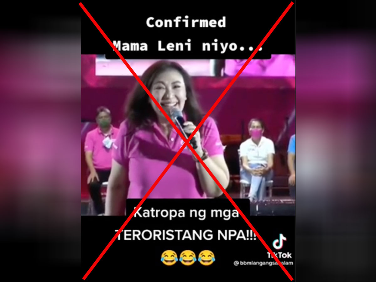 FALSE, MISLEADING: Video Of Sharon Cuneta Saying Leni Robredo Is Allied ...