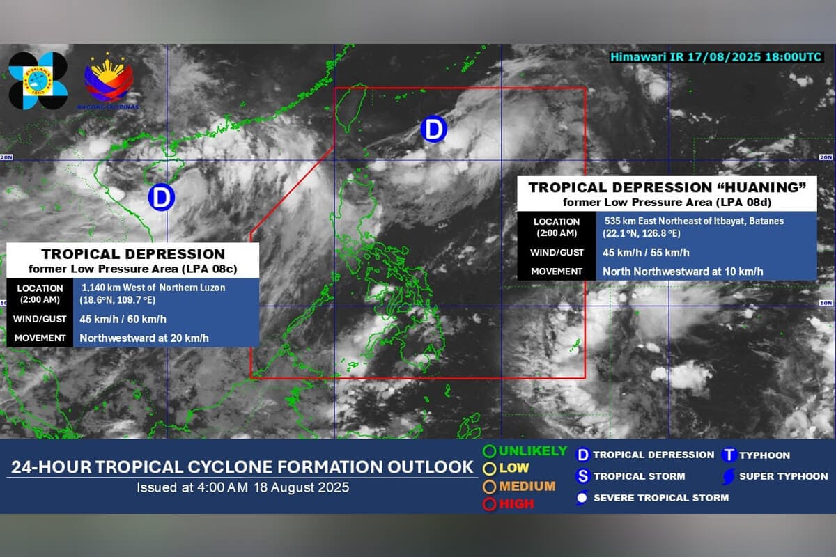 LPA Develops Into Tropical Depression Huaning | OneNews.PH
