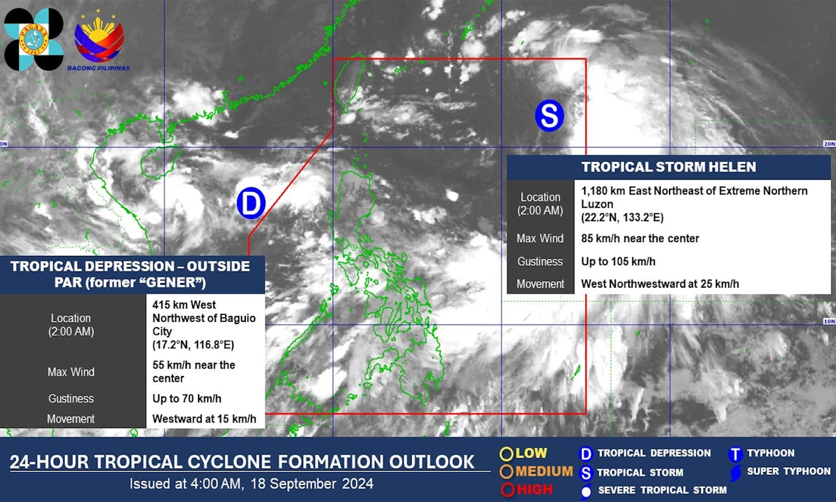 Tropical Storm Helen Enters PAR; Tropical Depression Gener Exits ...
