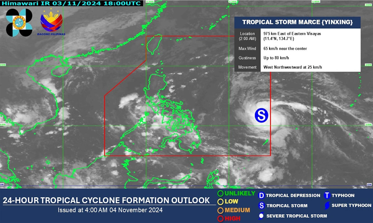 Tropical Depression Intensifies Into Tropical Storm Marce As It Entered ...