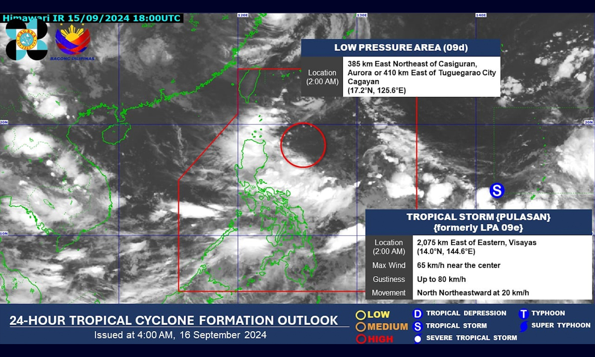 Tropical Depression Outside PAR Intensifies Into Tropical Storm Pulasan ...