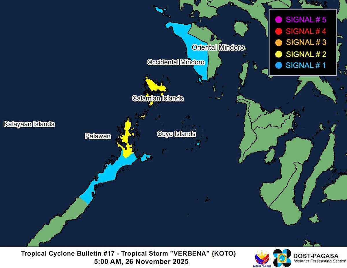 Verbena Strengthens Into Tropical Storm, Signal No. 2 Up In Some Areas ...